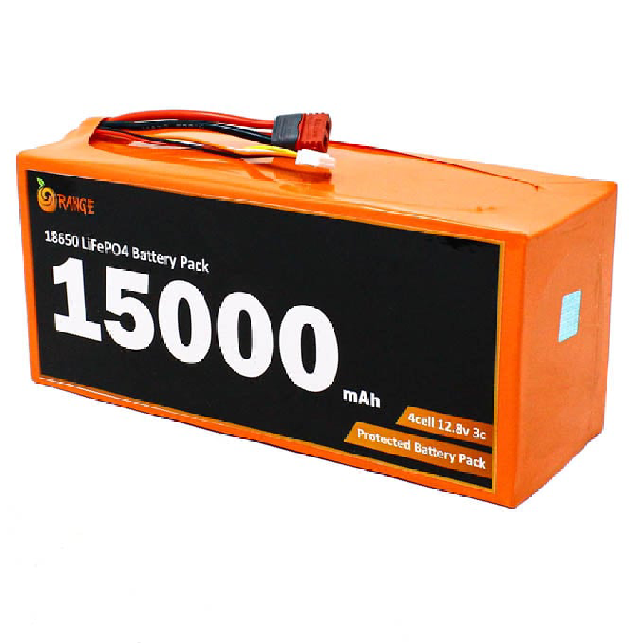 Orange IFR 18650 12.8V 15000mAh 3C 4S10P LiFePO4 Battery Pack - Vtakeoff